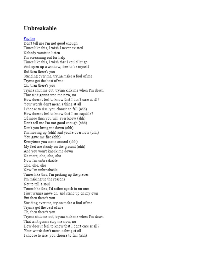 Unbreakable | PDF