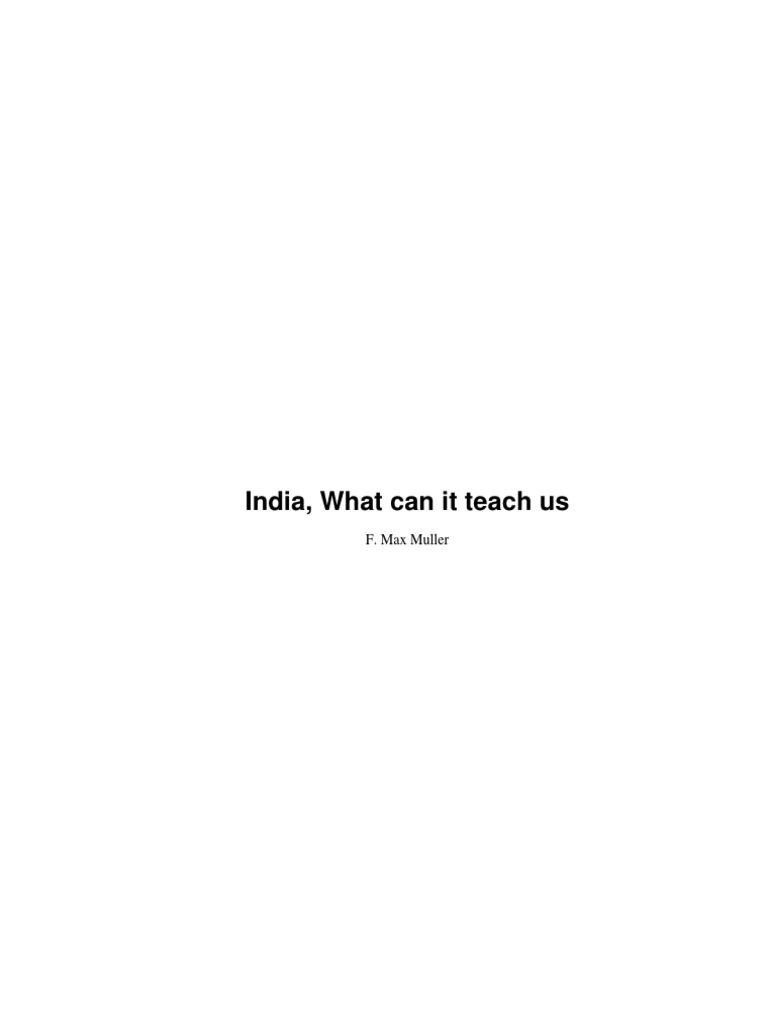 India, What Can It Teach Us: F. Max Muller | PDF | Vedas | Sanskrit