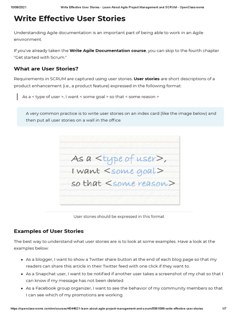 01 Write Effective User Stories | PDF | Agile Software Development ...