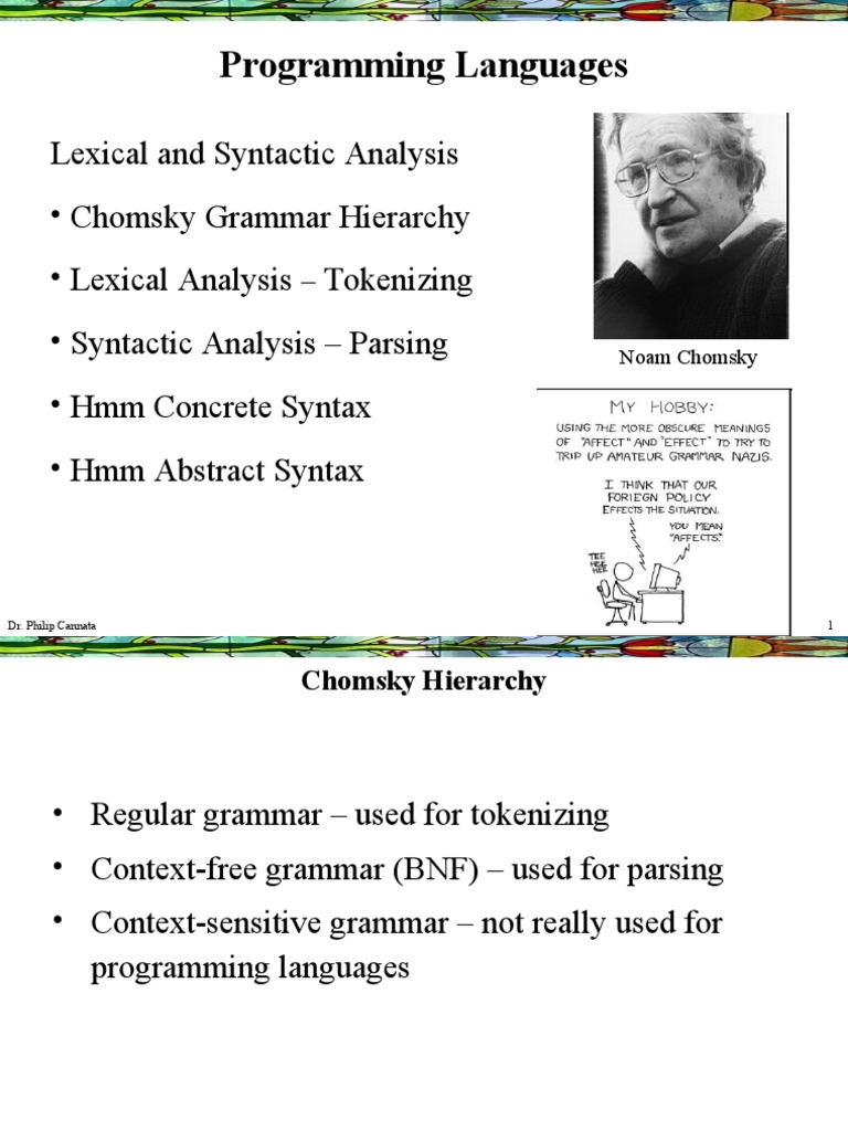 2 Chomsky, Lexical Analysis and Pasing | PDF | Software Engineering | Metalogic