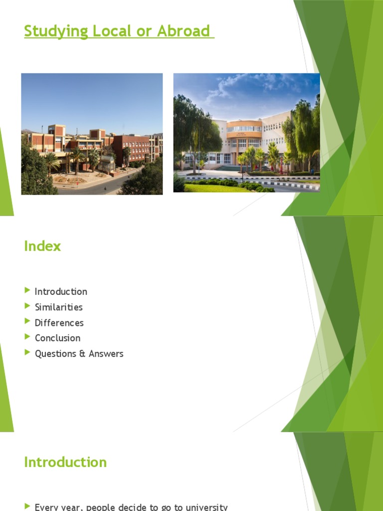 Local vs. Abroad Study Comparison | PDF