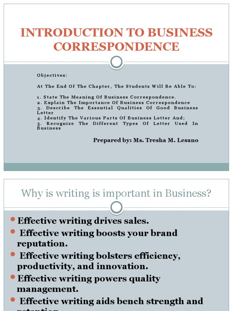 Introduction To Business Correspondence | PDF | Envelope | Paper
