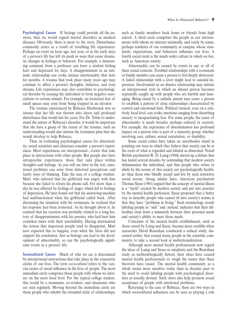 Factors Influencing Abnormal Behavior | PDF | Mental Disorder | Psychology