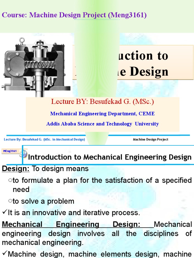 Machine Design Project Lecture | PDF | Engineering Tolerance | Strength ...