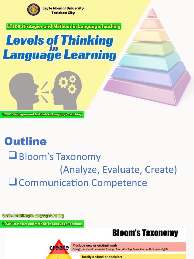 LT503 - Levels of Thinking in Language Learning | PDF | Speech | Lexicon