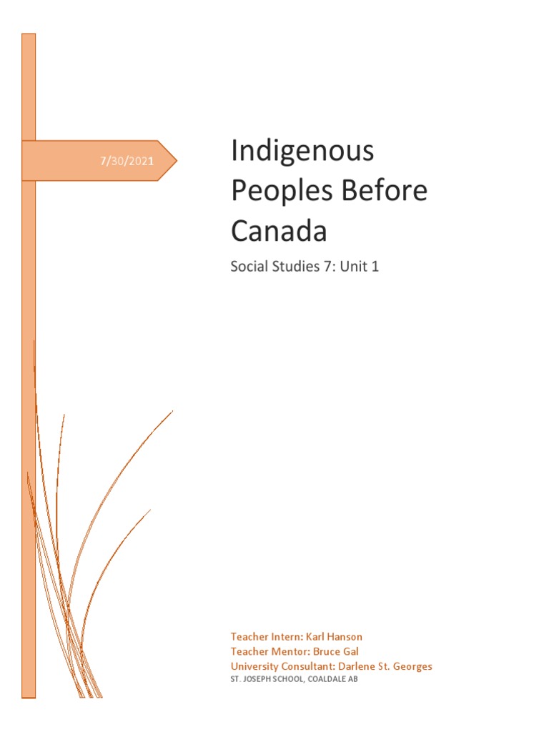 ss7 Unit 1 - Indigenous Peoples Before Canada | PDF | Worksheet | First ...