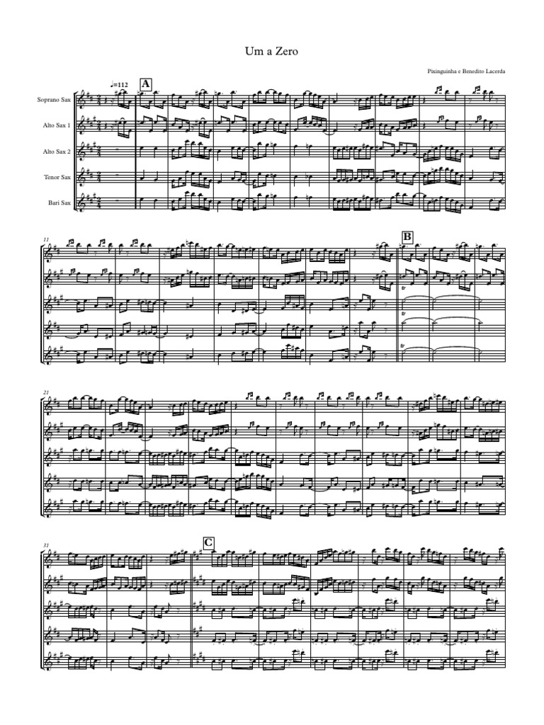 Um A Zero - Jazz Sax Ensemble | PDF