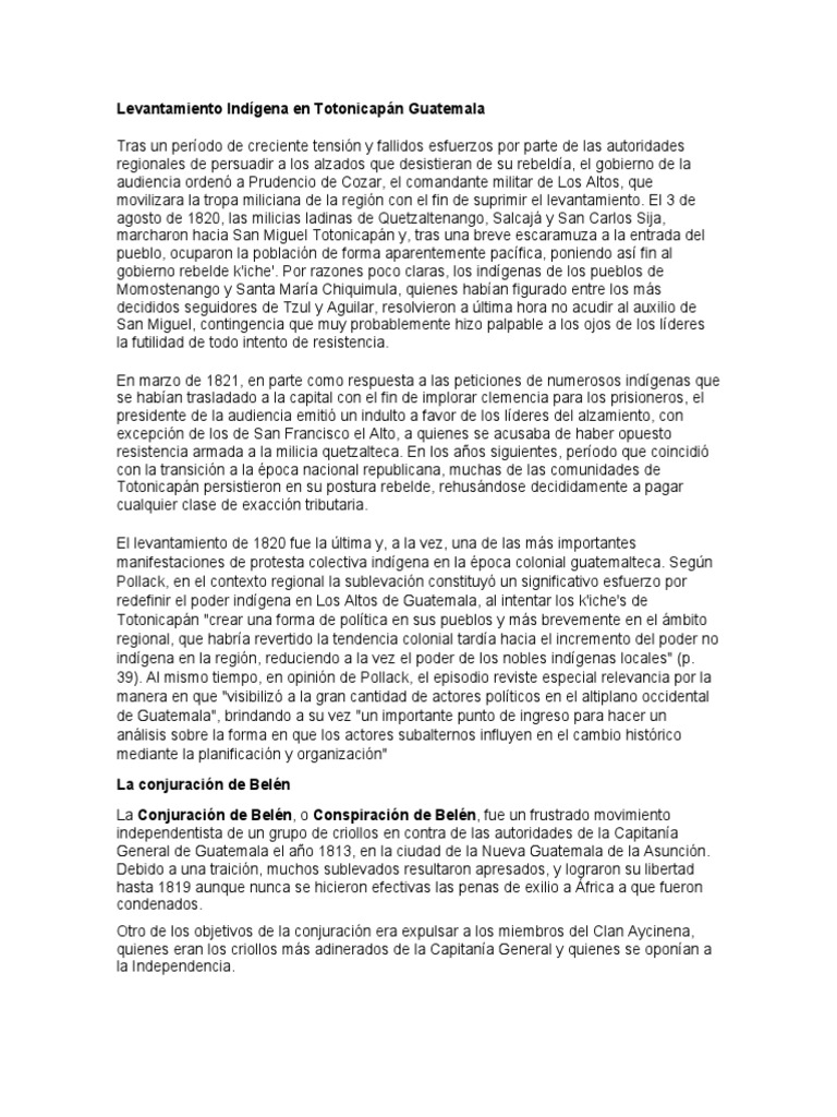 Levantamiento Indígena en Totonicapán Guatemala | PDF Levantamiento Indígena en Totonicapán Guatemala | PDF
