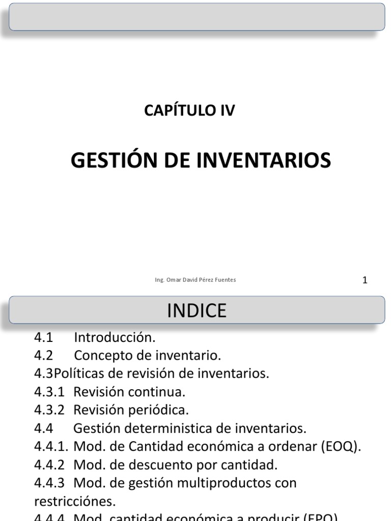 Cap4 - Gestion de Inventarios | PDF | Inventario | Contabilidad financiera