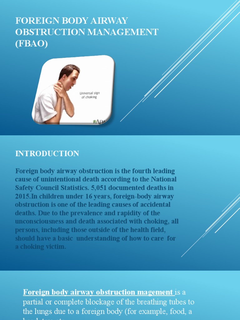Foreign Body Airway Obstruction Fbaonew | PDF