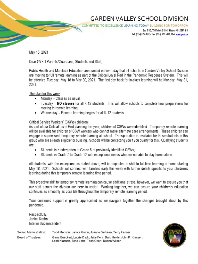 Garden Valley School Division: Committed To Excellence | PDF | Family ...