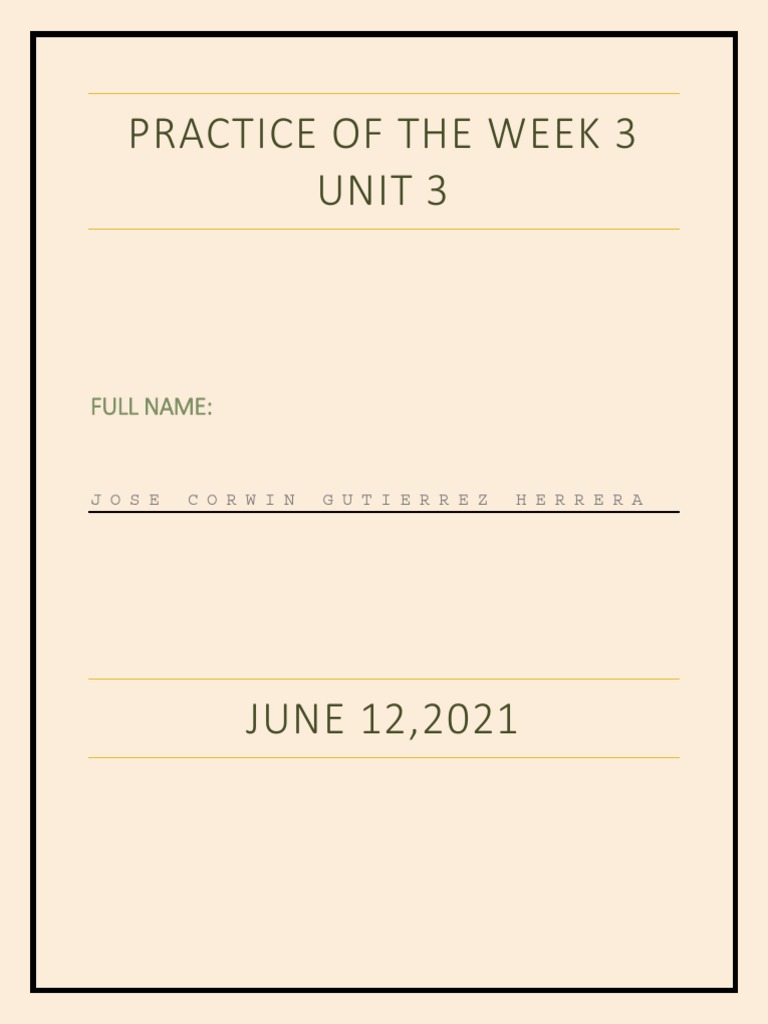 Practice of The Week 3 - Unit 3 | PDF | Social Institutions | Social ...