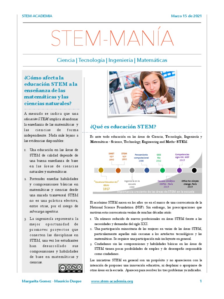 Educación STEM: Desafíos y Realidades | PDF | Ciencia, Tecnología ...