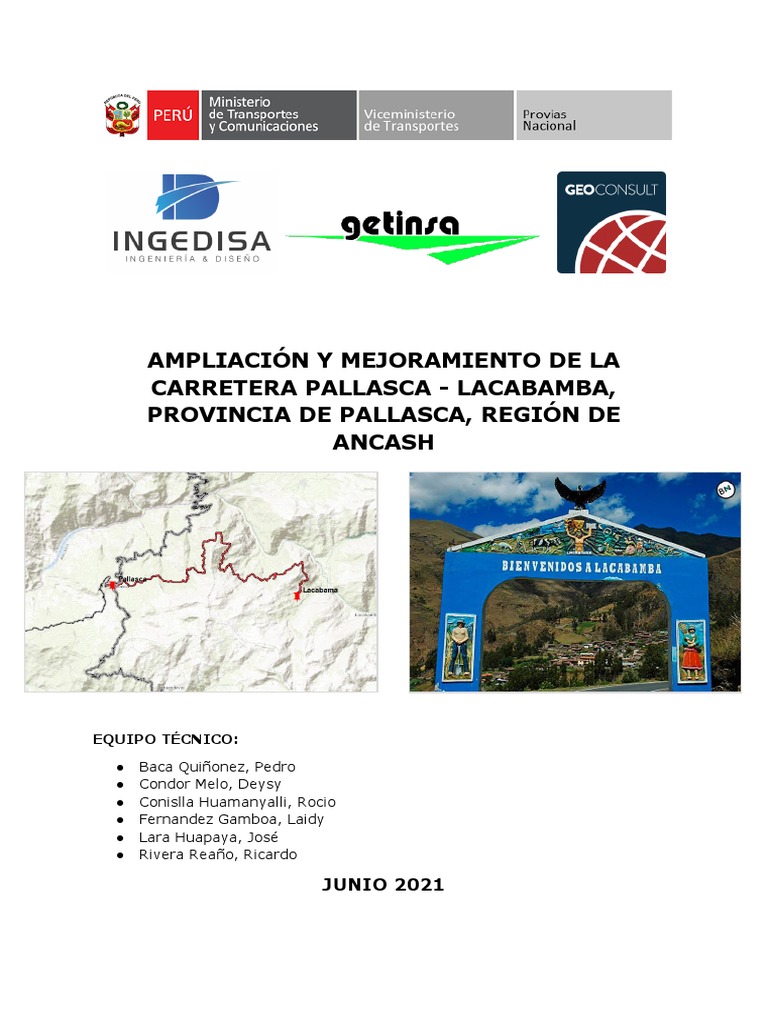 Plan de Mejora - Grupo 5 - Ampliación y Mejoramiento de La Carretera Pallasca - Lacabamba ...
