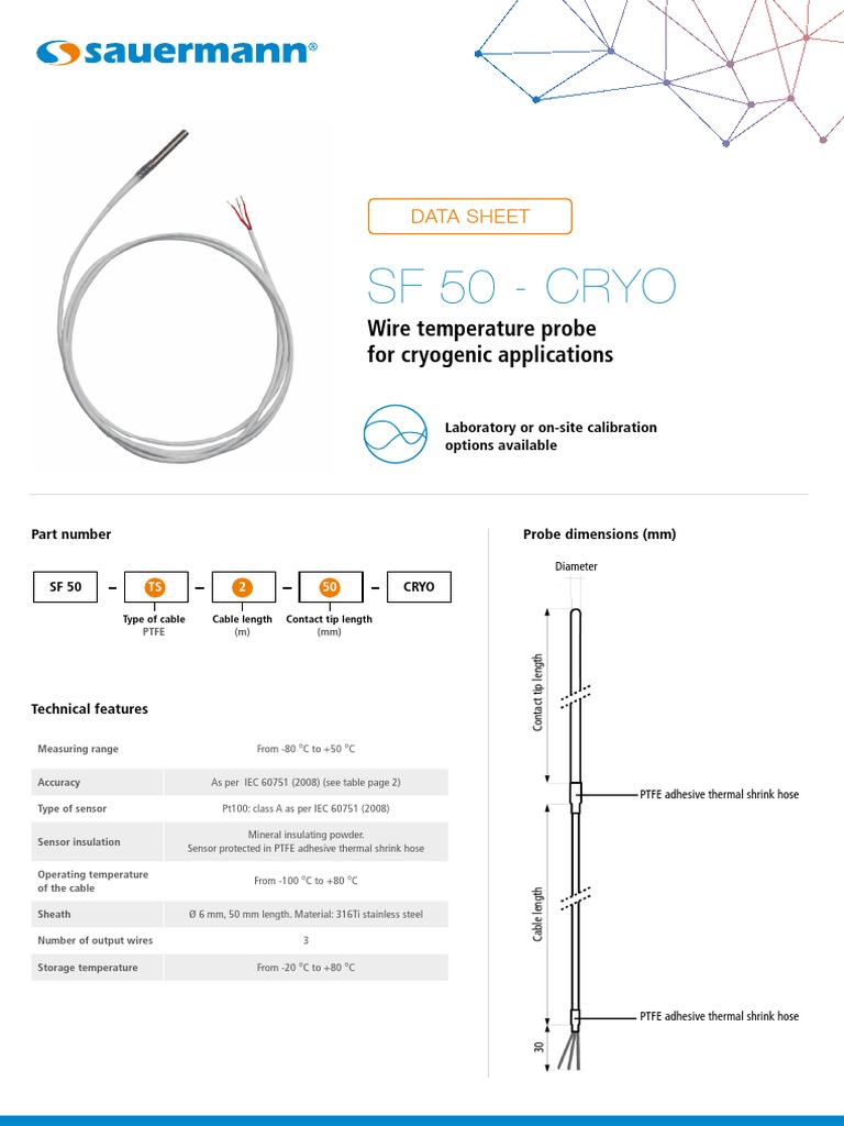 SF 50 - Cryo: Wire Temperature Probe For Cryogenic Applications | PDF ...