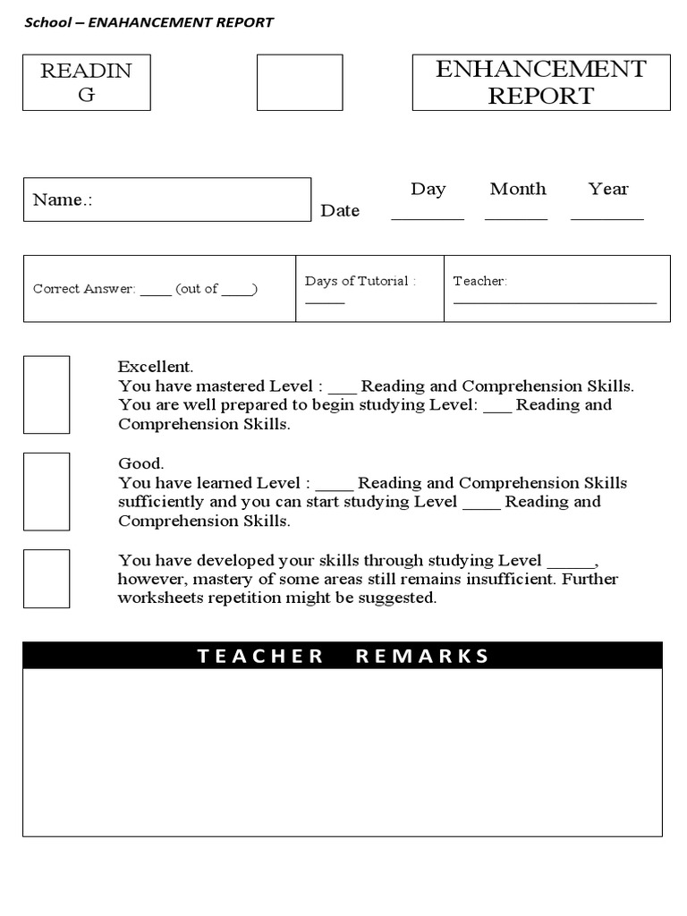 School Enhancement Result Report | PDF