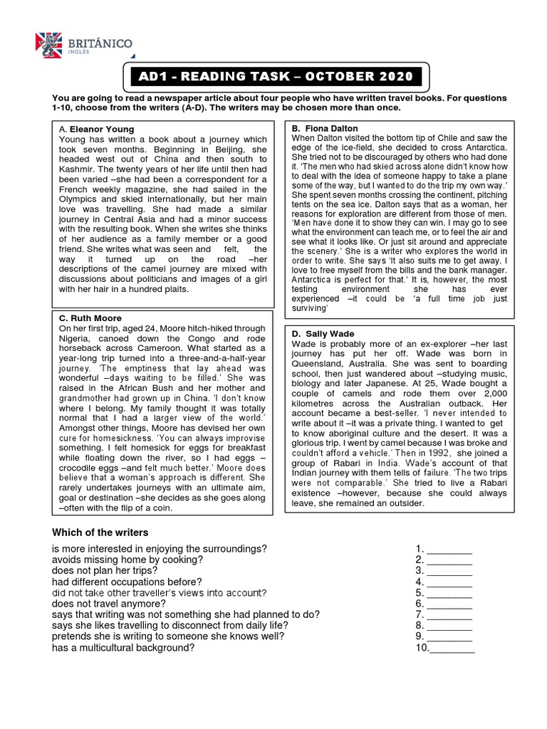 AD1 Reading Task OCT 2020 | PDF