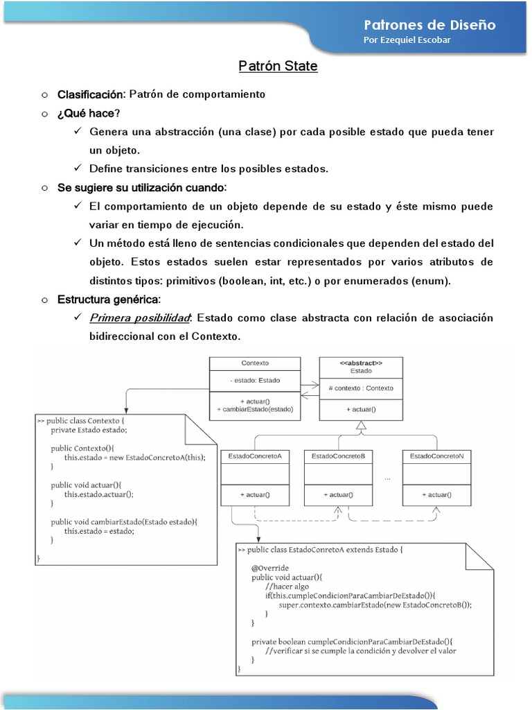 Patrón State | PDF | Objeto (informática) | Informática