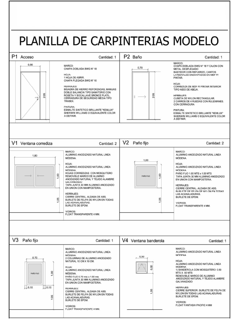 Modelo Planilla Carpinteria | PDF