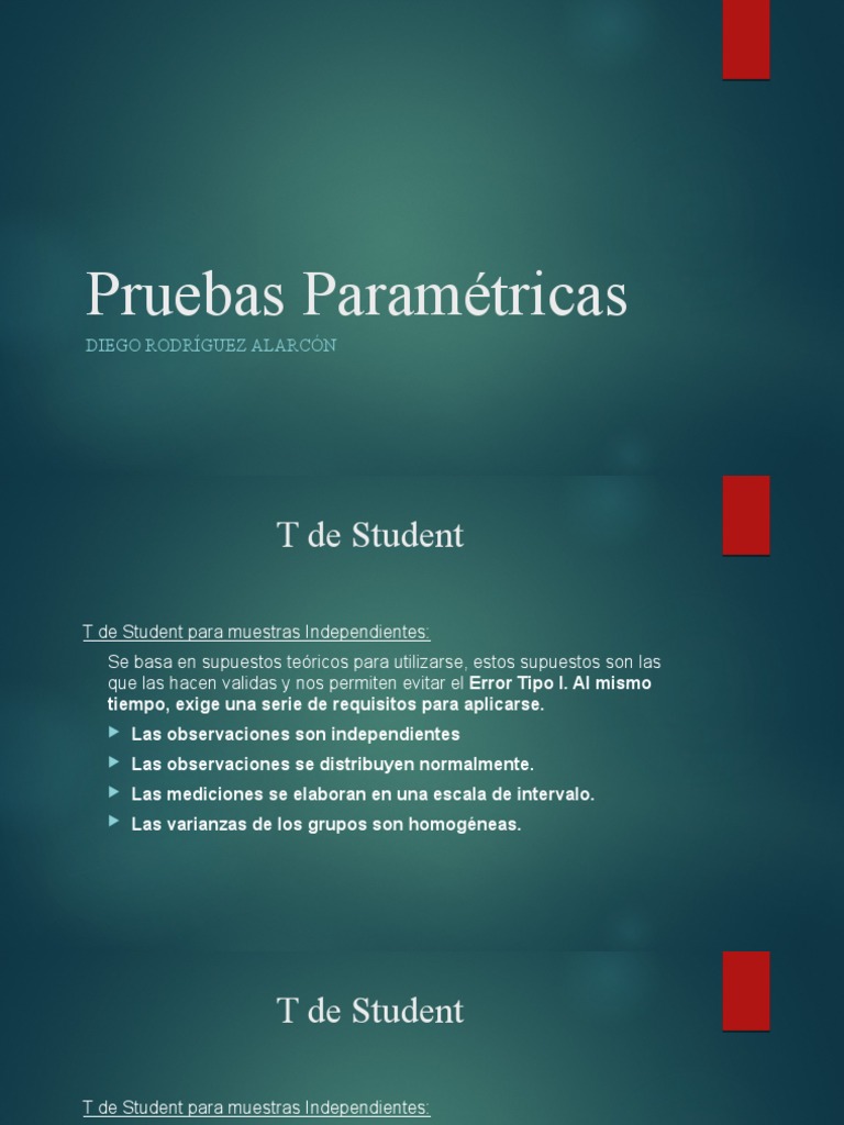 Pruebas Paramétricas | PDF | Muestreo (Estadísticas) | Estadísticas