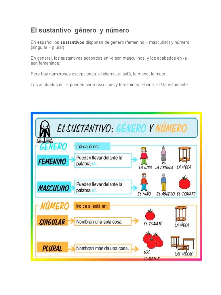 El Sustantivo Género y Número | PDF