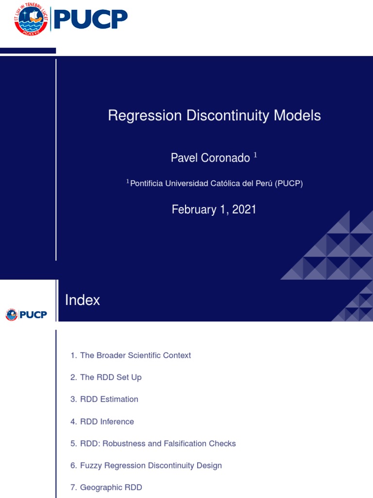 Regression Discontinuity Models: Pavel Coronado | PDF | Regression ...