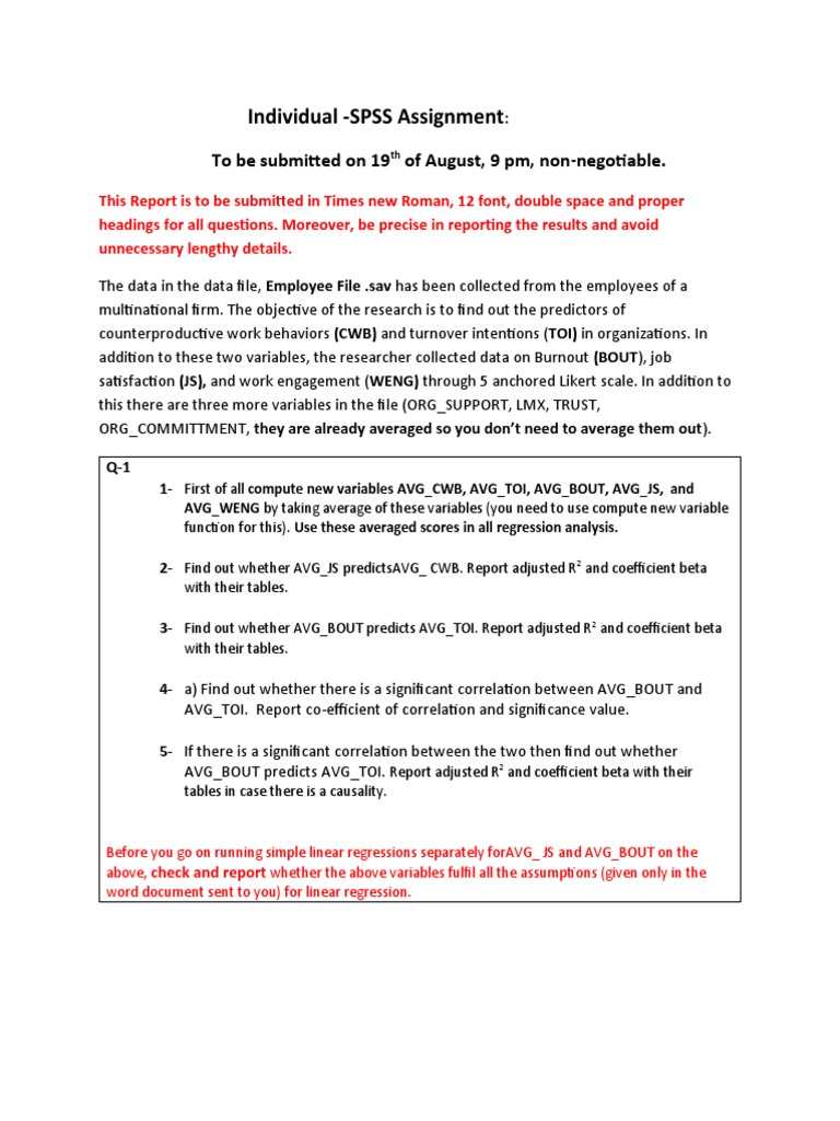Individual SPSS Assignment - 1 | PDF | Statistical Inference | Multivariate Statistics
