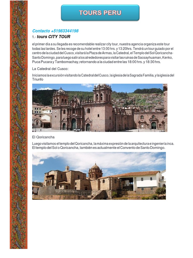 Tours Camacho | PDF | Machu Picchu | Imperio Inca