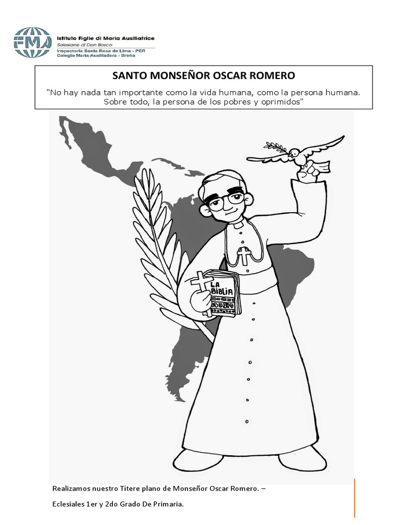 Actividad Monseñor Oscar Romero | PDF | Libros para adolescentes | Clásicos