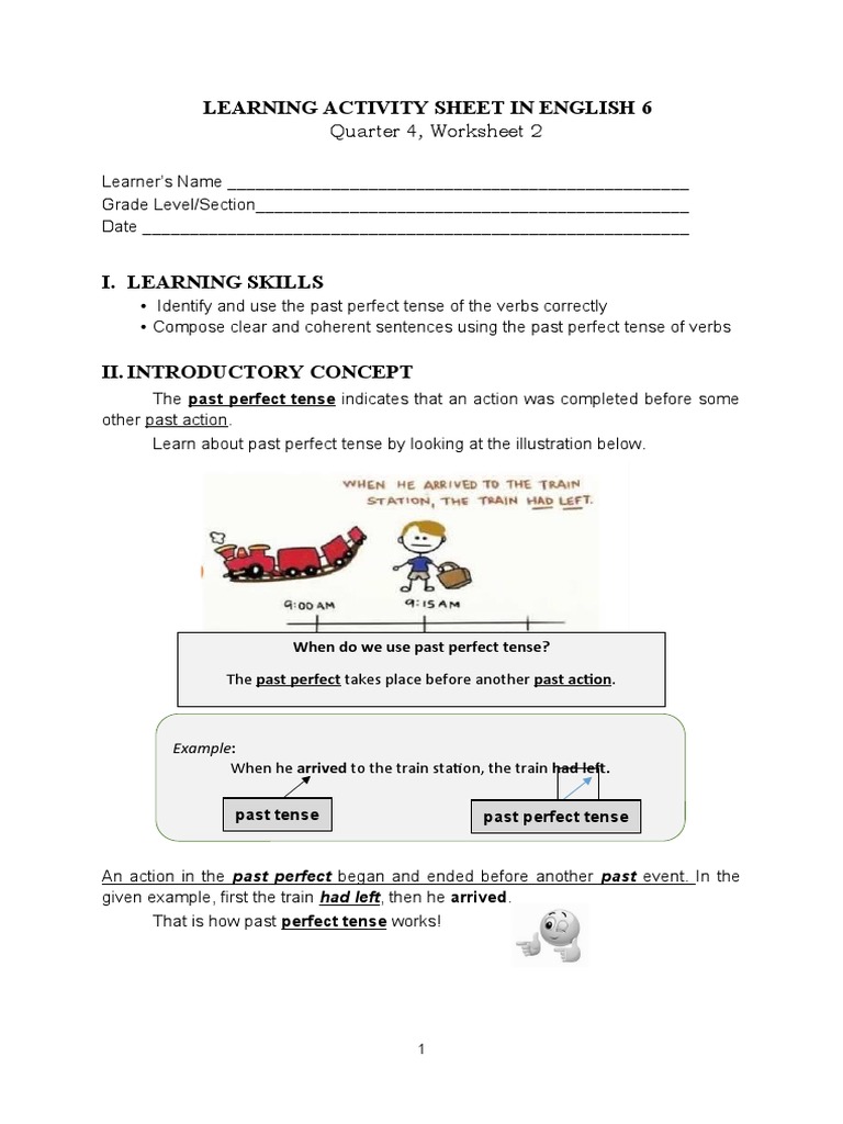 Learning Activity Sheet in English 6: Quarter 4, Worksheet 2 | PDF ...
