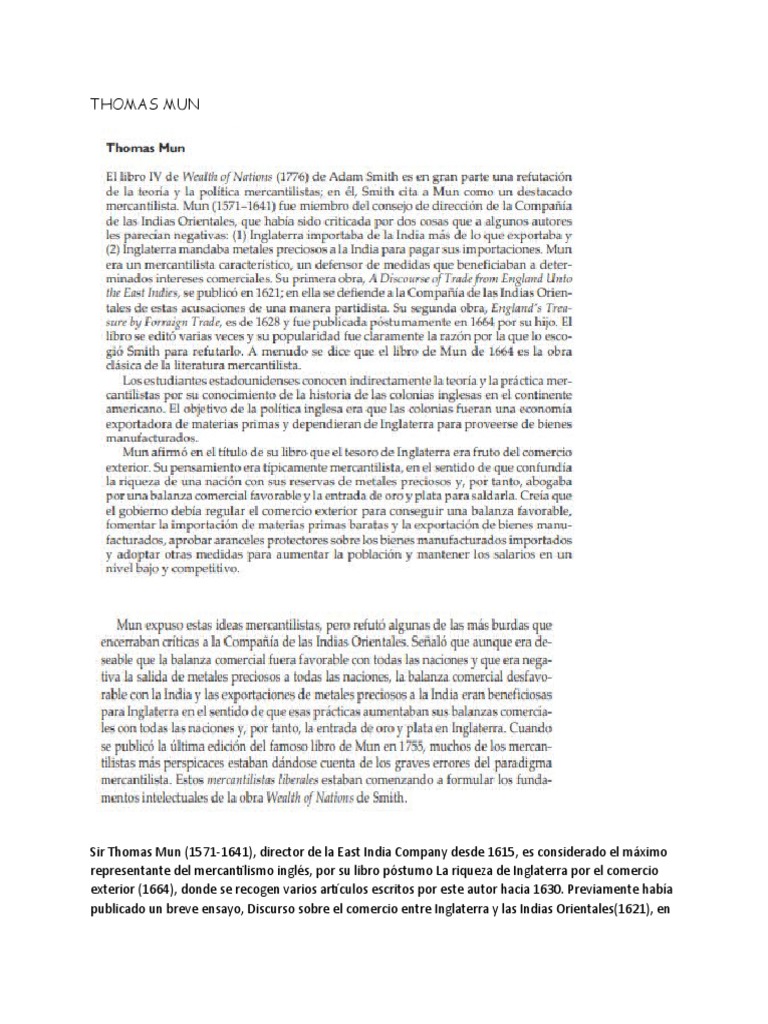 Thomas Mun | PDF | Comercio | Dinero