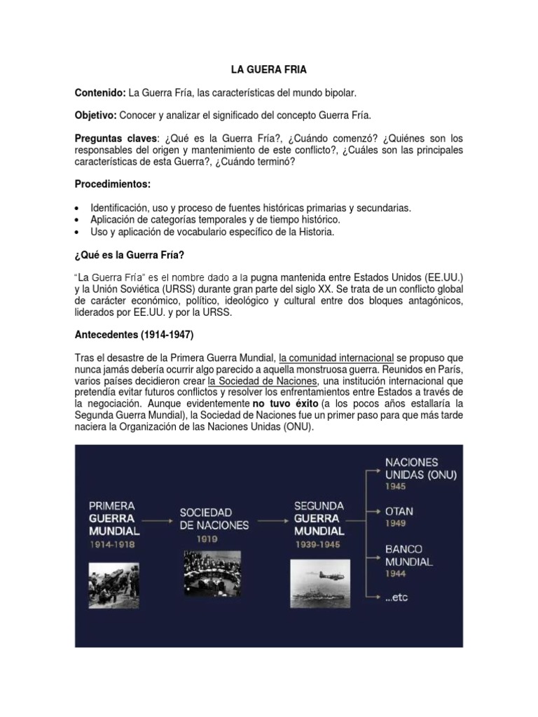 La Guerra Fria - Guia 6 | PDF | Guerra Fría | Política mundial