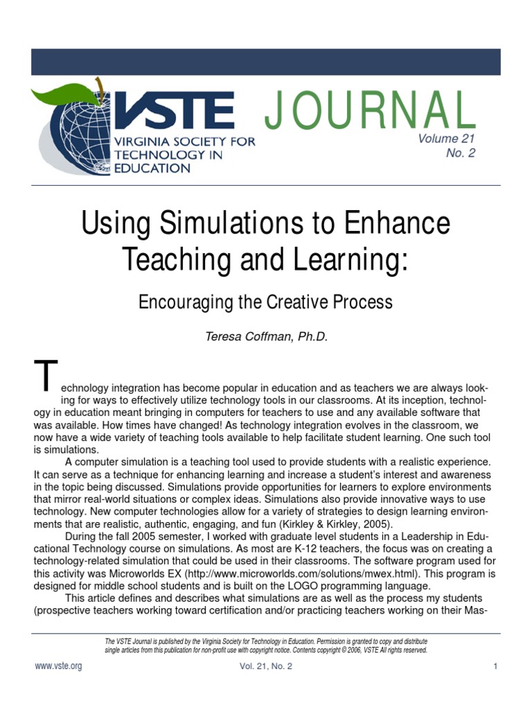 Using Simulations To Enhance Teaching and Learning: Encouraging The ...