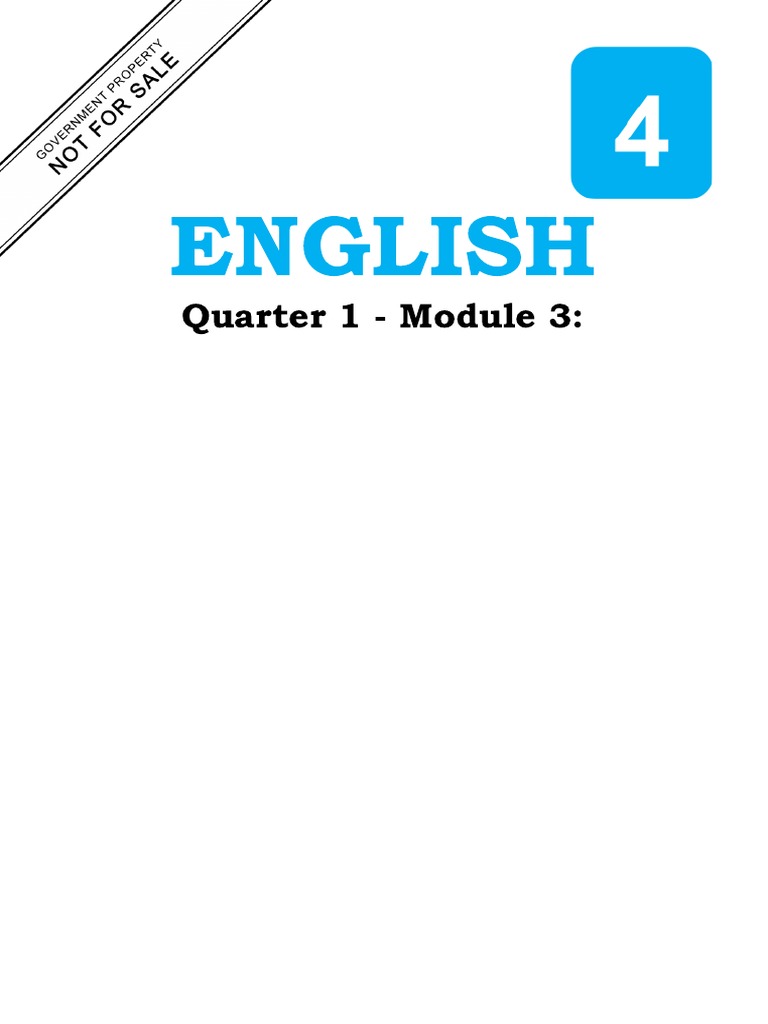 English: Quarter 1 - Module 3 | PDF | Teachers