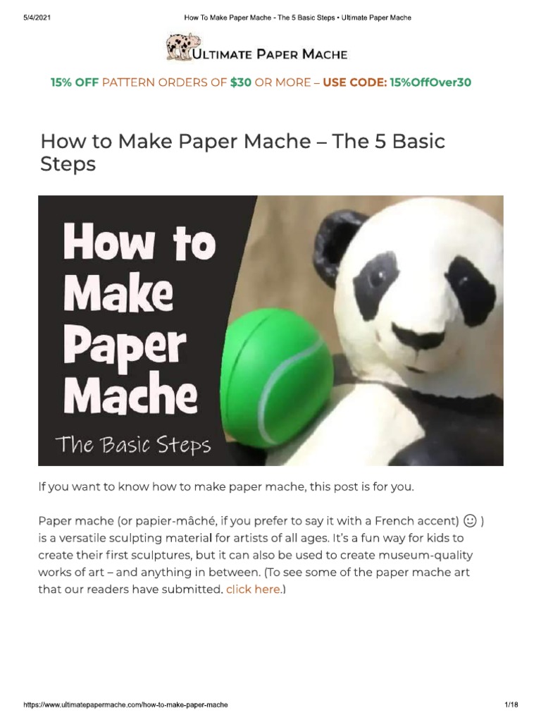 Step-by-Step Paper Mache Guide | PDF