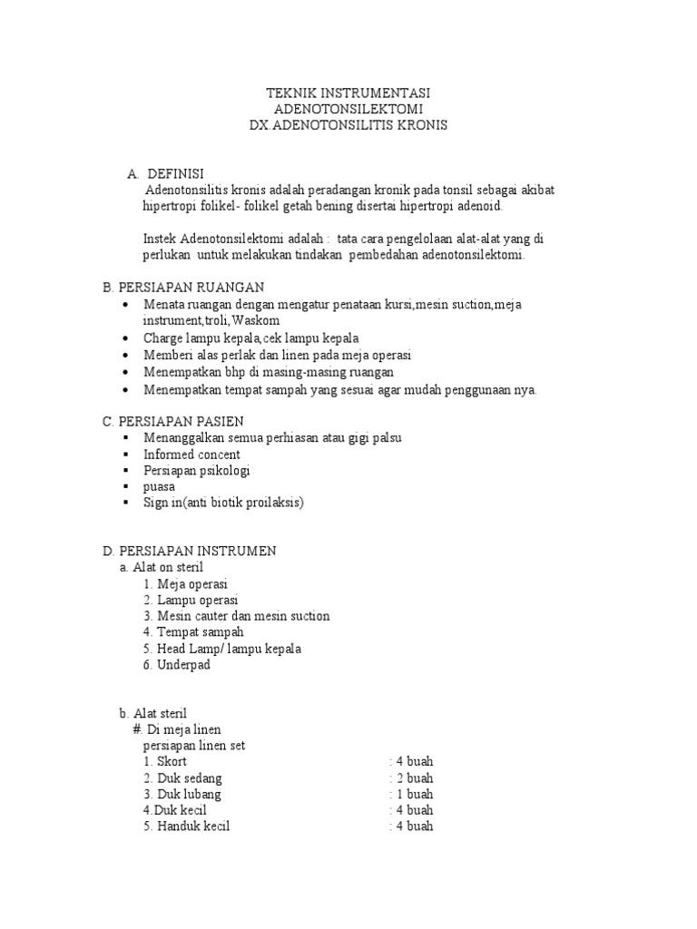 Adenotonsiliktomy (Ate) | PDF