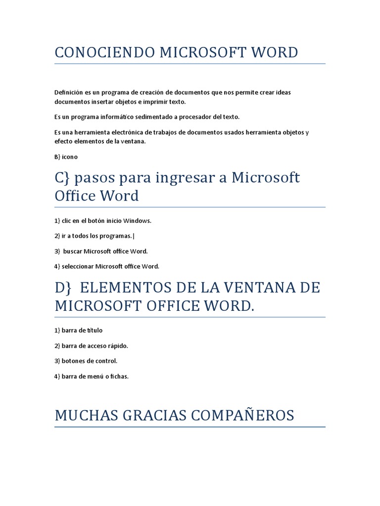 Conociendo Microsoft Word | PDF