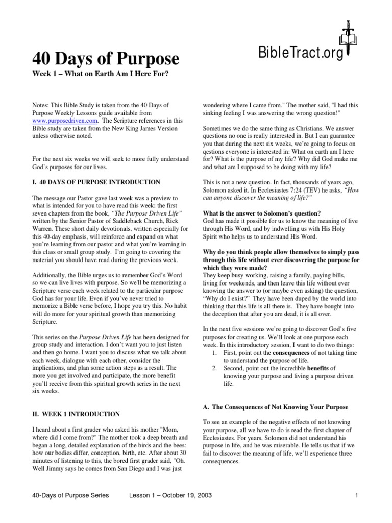 40days Bible Study | PDF | Bible | Prayer
