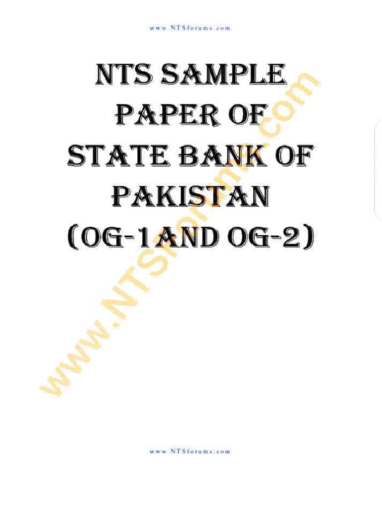 NTS Sample Paper OG1 and OG2 | PDF | Money | Economies