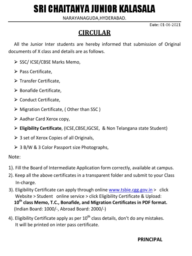 Circular 2021 For I Year Certificates Submission | PDF | Career ...