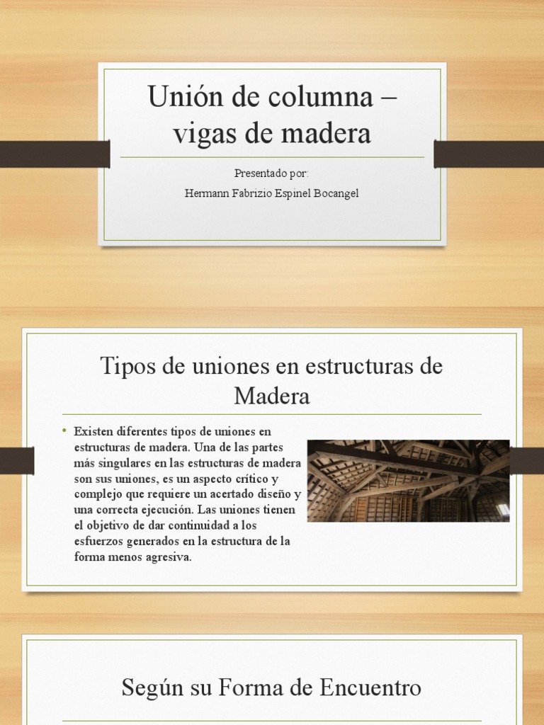Unión de Vigas y Columnas | PDF | Tornillo | Madera