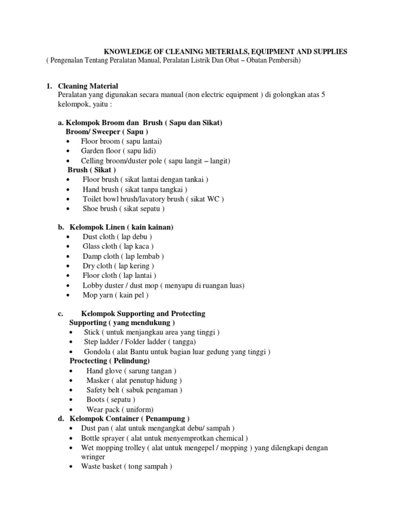 Materi Housekeeping | PDF