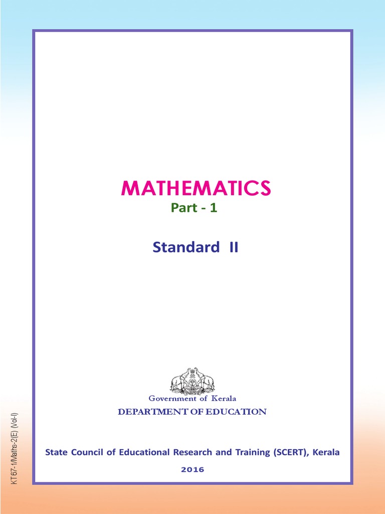 SCERT Kerala State Syllabus 2nd Standard Maths Textbooks English Medium Part 1 | PDF