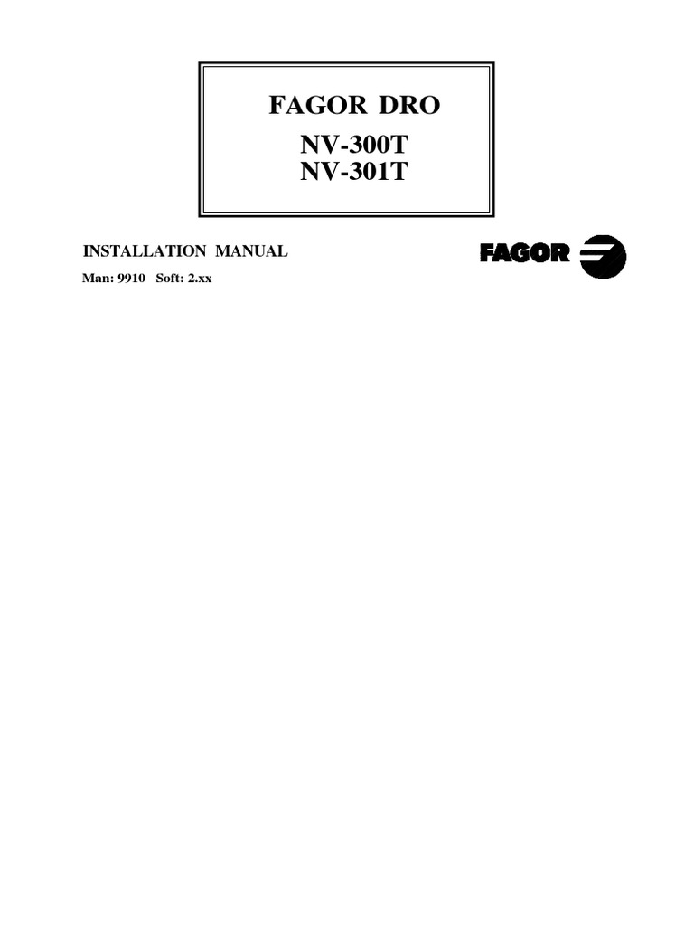 Fagor Dro NV-300T NV-301T: Installation Manual | PDF | Mains ...
