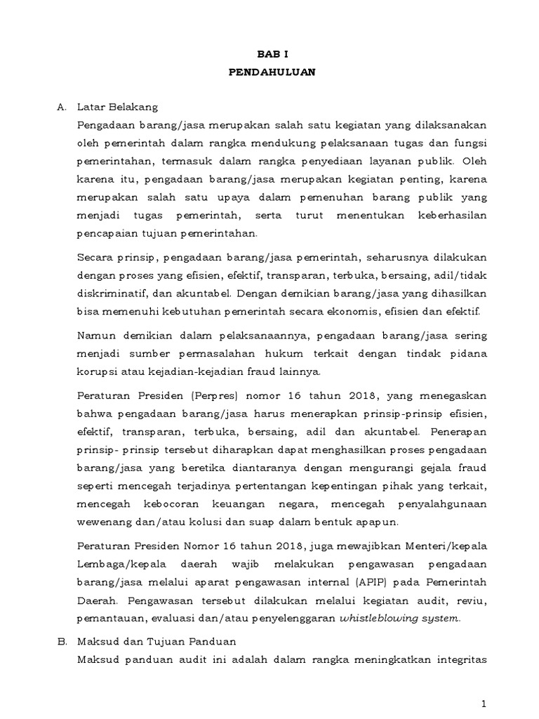 Panduan Probity Audit PBJ Pemerintah | PDF | Bisnis | Pengelolaan ...