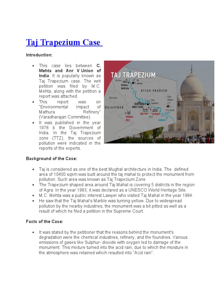 Taj Trapezium Case | PDF | Pollution | Air Pollution