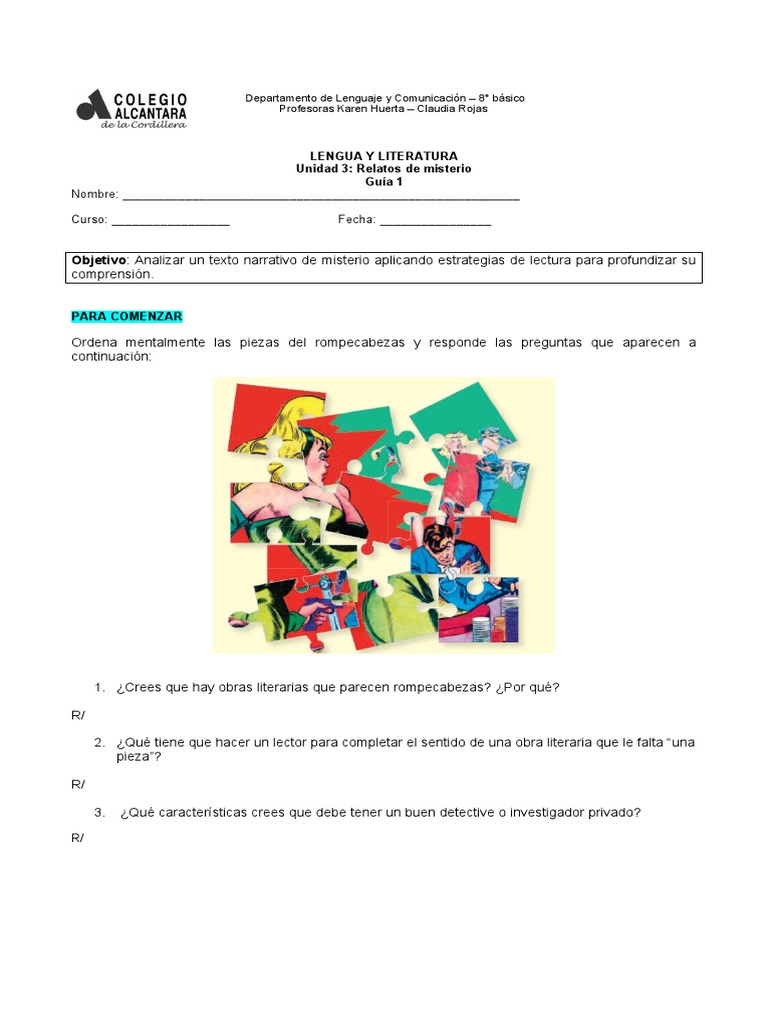 Guía de Lectura: Relatos de Misterio | PDF | Bancos