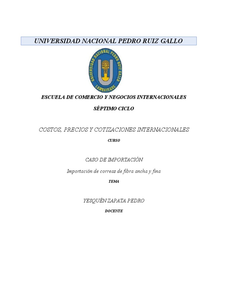 Caso de Importacion de Correas Final | PDF | Mercado (economía) | Comercio