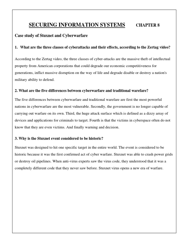 Stuxnet: A Historic Cyber Warfare Case Study | PDF | Security | Cyberwarfare