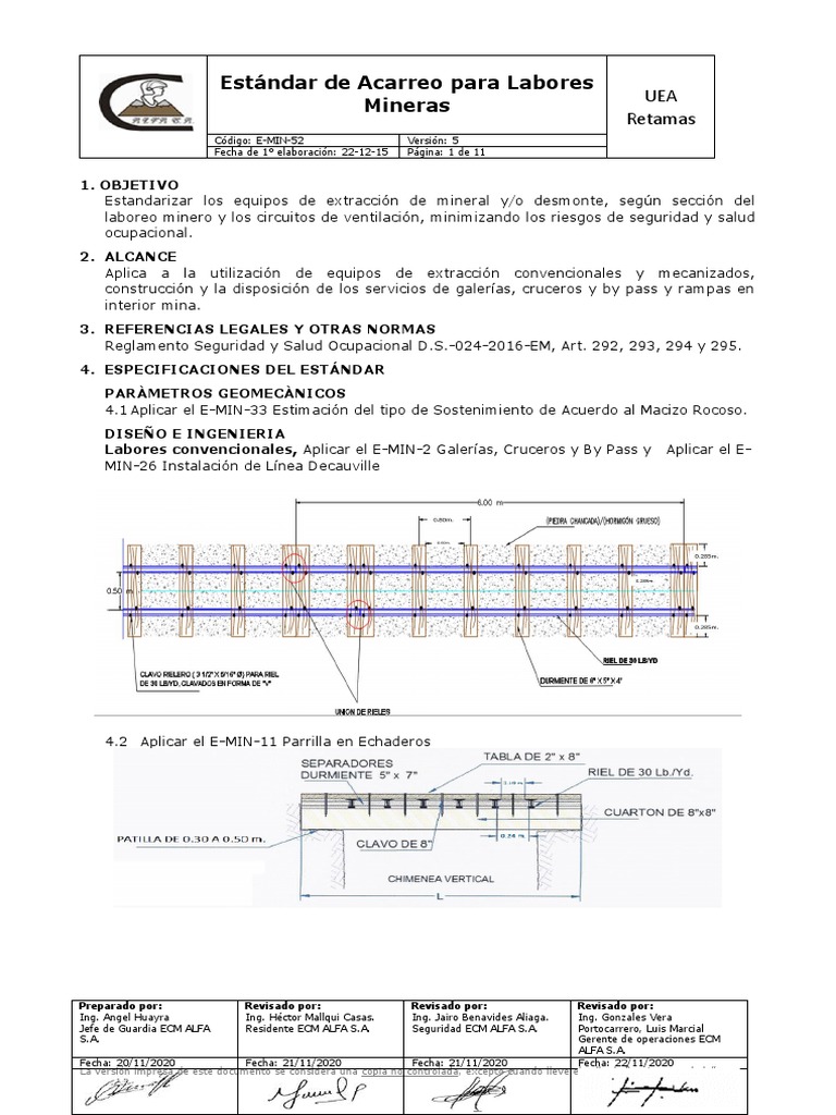 Estándar de Acarreo Minero E-MIN-52 | PDF | Minerales